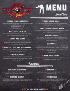 menu - Brick House Billiards